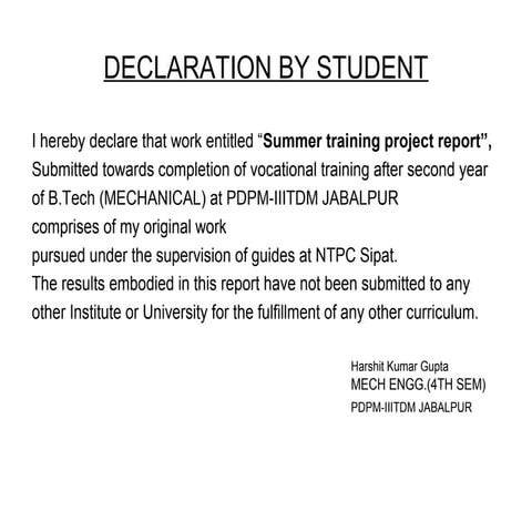 Ntpc (national thermal power corporation) sipat mechanical vocational ...