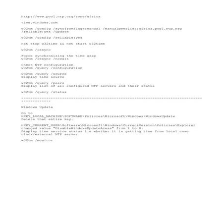 Basic command for Time sync (Domain Controllers) | TXT