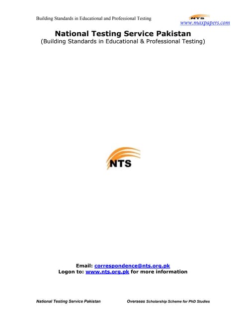 GAT NTS SAMPLE PAPERS MATERIAL PART 8 | PDF