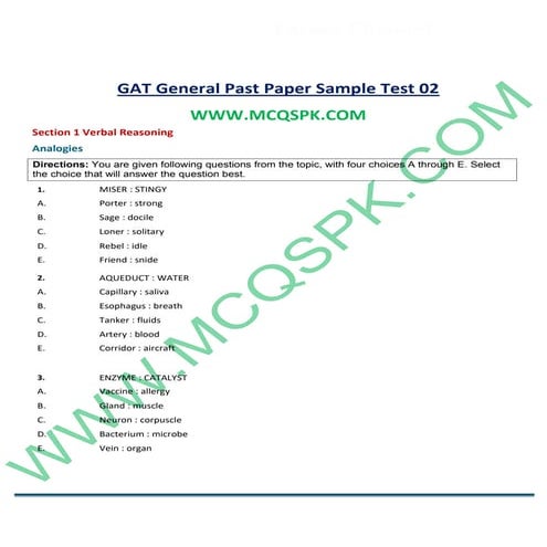 Nts gat general past papers (1) | PDF