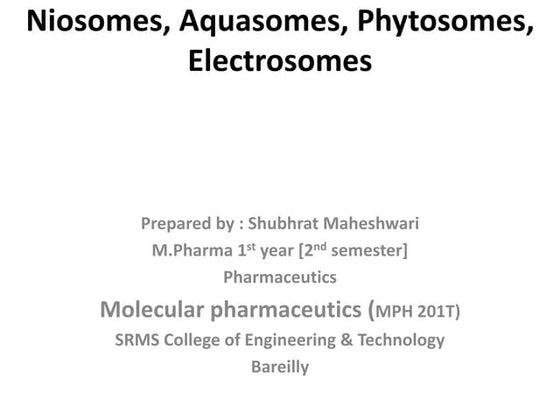 Electrosomes preparation and application | PPTX