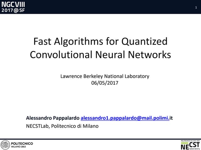 Fast Algorithms For Quantized Convolutional Neural Networks Ppt 3445
