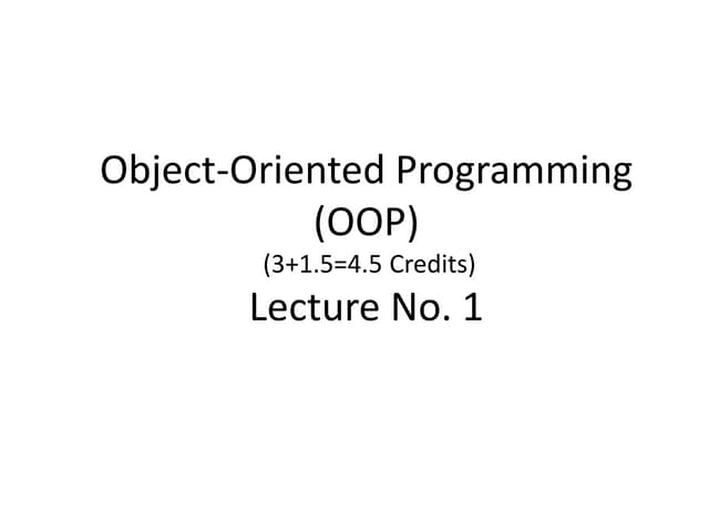 Object oriented progrmming | PPT Object oriented progrmming | PPT