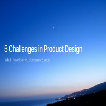 Five Challenges in Product Design | PPT