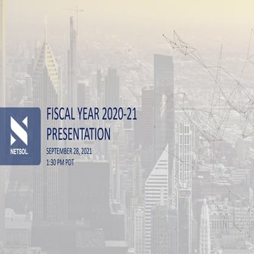 Netsol technologies Investor Presentation 2021 | PPT