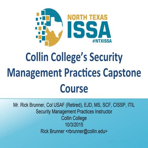 NTXISSACSC3 - Collin College's Security Management Practices Capstone ...
