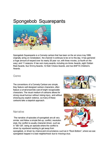 Spongebob squarepants presentation | PPTX | Family/Children | Genres