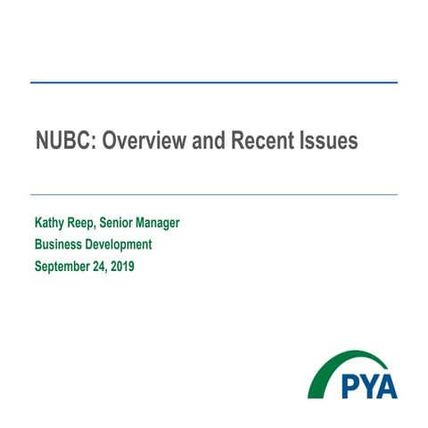 NUBC: Overview and Recent Issues | PPTX