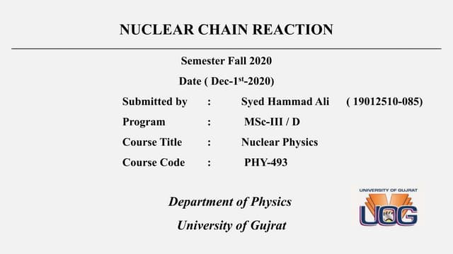 Nuclear Fusion Reaction | PPTX