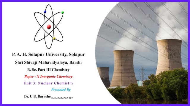 Nuclear chemistry B.Sc.III | PDF