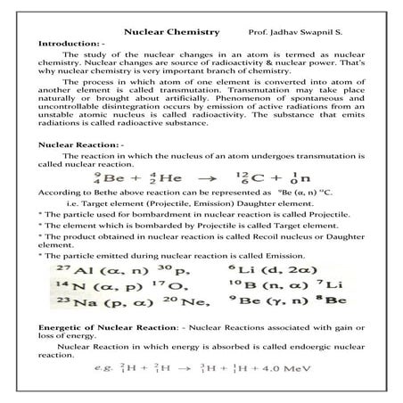 Nuclear chemistry | PPTX