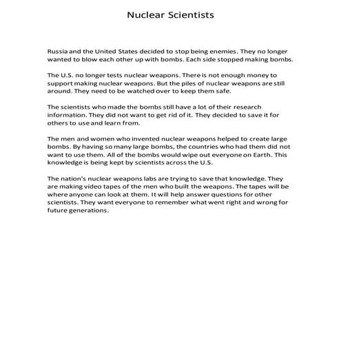 Nuclear scientists | DOCX