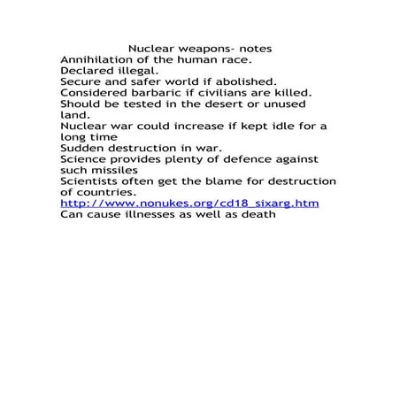 Nuclear Weapon Notes | DOC | Arms & Ammunition | Sensitive Topics