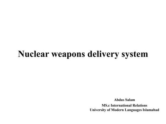 India Nuclear Weapon Programs Ppt | PPT