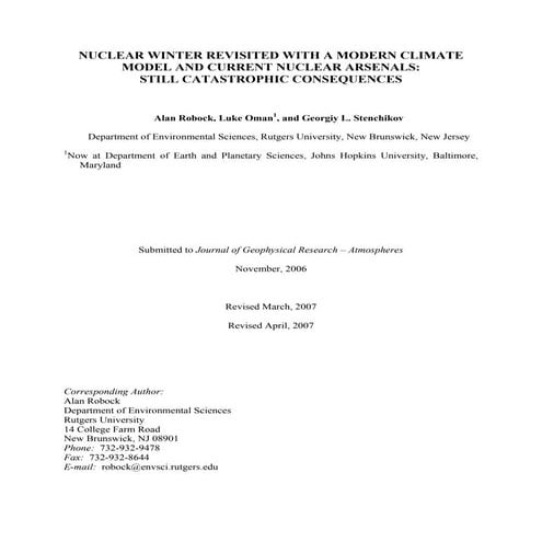 Nuclear winter revisited with a modern climate model and current ...