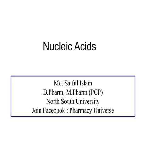 Nucleic acids | PPT | Biological Sciences | Science