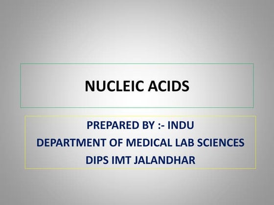 Biomolecules - Nucleic acids | PPT