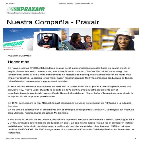 Nuestra compañía praxair praxair méxico | PDF