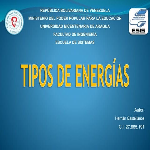 Tipos de Energía | PPTX