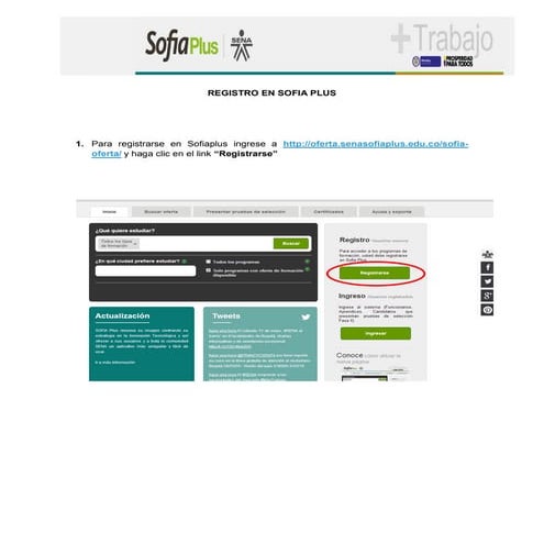Consultar oferta educativa portal sofia plus - sena | PDF