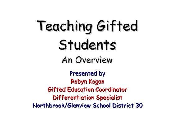 Teaching Gifted And Talented Students | PPT