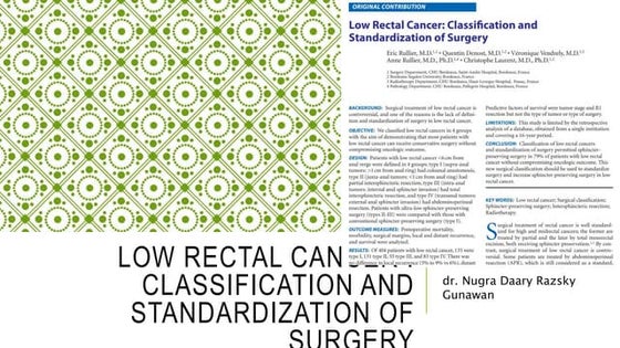 Comparison of abdominoperineal resection and low anterior resection in ...