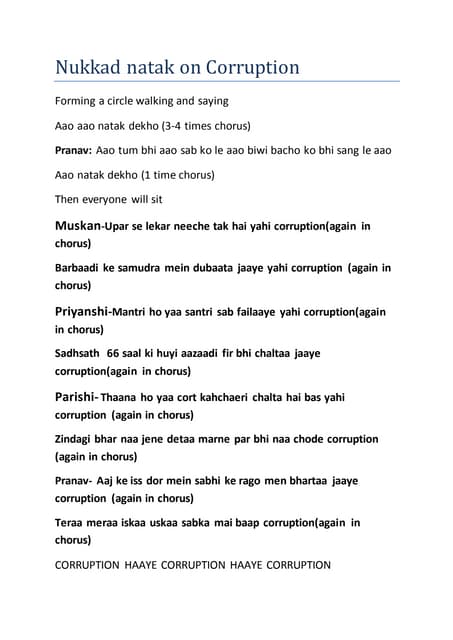 Nukkad natak script in hindi pdf free download - lmwes