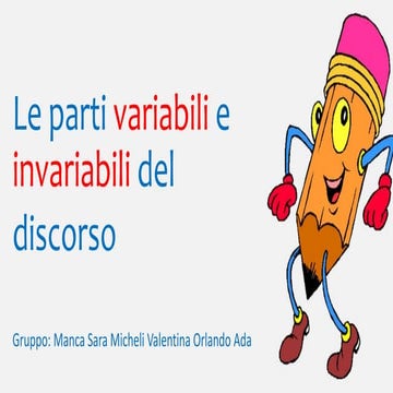 Le parti del discorso | PPT