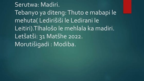 Sepedi Leleme la gae paper 1 (Maamanyi). Dibopego le melao ya tšhomišo ...