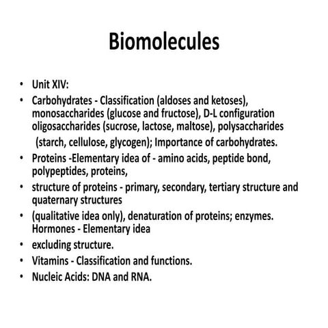 Class XII-Biomolecules | PPTX