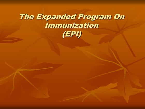 Expanded program on Immunization | PPT
