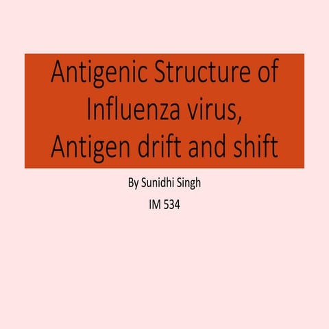 Antigenic structure of influenza virus, antigen drift and shift | PPTX