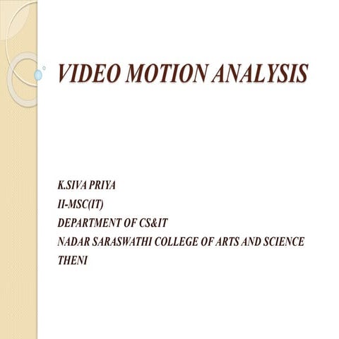 video motion analysis | PPT