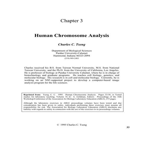 Human Chromosome Analysis | PDF