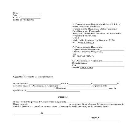 Nulla osta trasferimento | PDF