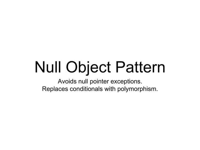 Null Object Pptx Programming Languages Computing