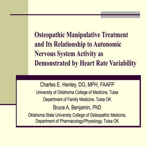 Number 3 Of 5 Osteopathic Manipulative Treatment And Its Relationship ...