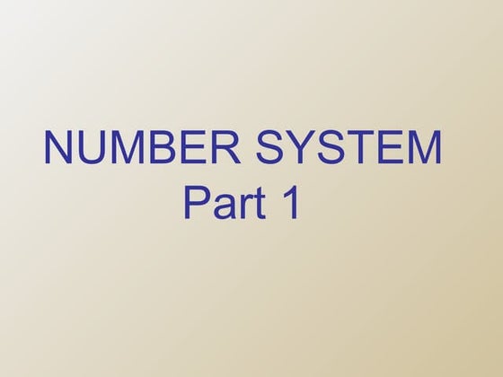 Number System in CoMpUtEr | PPT