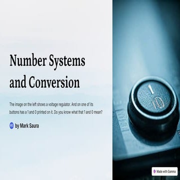 Number-Systems-and-Conversion(Decimal and Binary System) | PPT