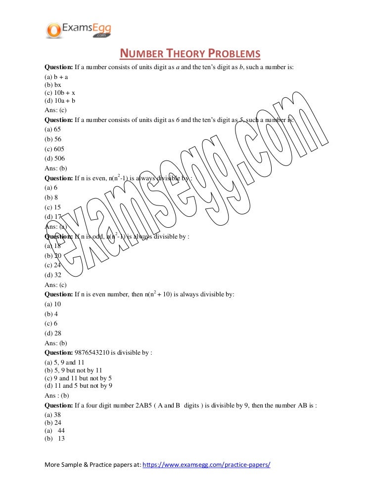 Basic Number Theory Questions For Practice By Examsegg basic-number-theory-questions-for-practice-by-examsegg