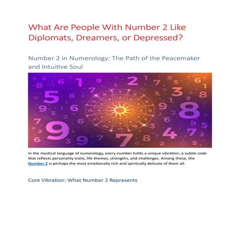 The True Meaning Behind Number 2 in Numerology | PDF