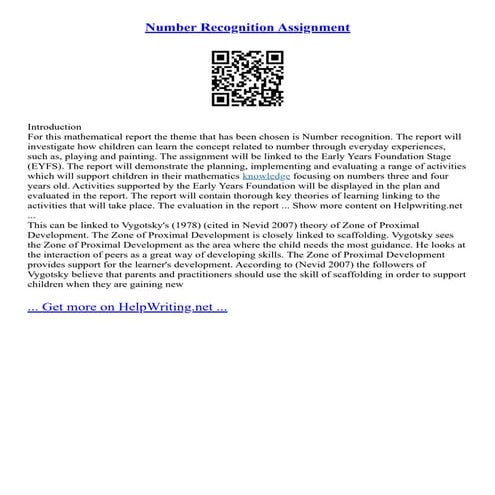 Number Recognition Assignment | PDF