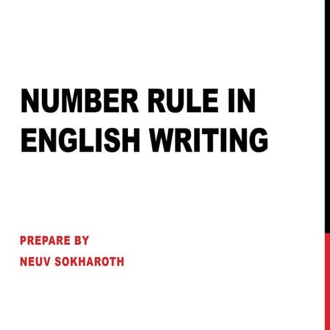 Number rule in english writing | PPT