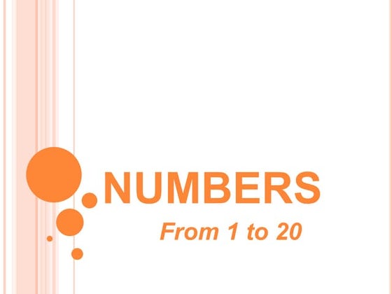 Numbers 1 10 | PPTX | Books and Literature