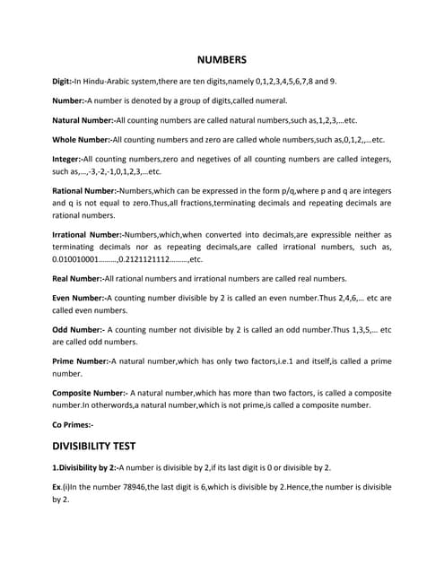 Quantitative Aptitude- Number System | PPTX | Education