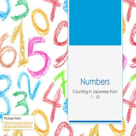 Japanese Numbers 1 to 10 in Hiragana and Kanji | PPT