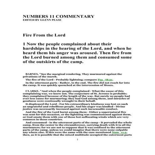 Numbers 11 commentary | PDF