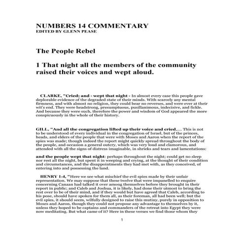 Numbers 14 commentary | PDF | Christianity | Religion & Spirituality