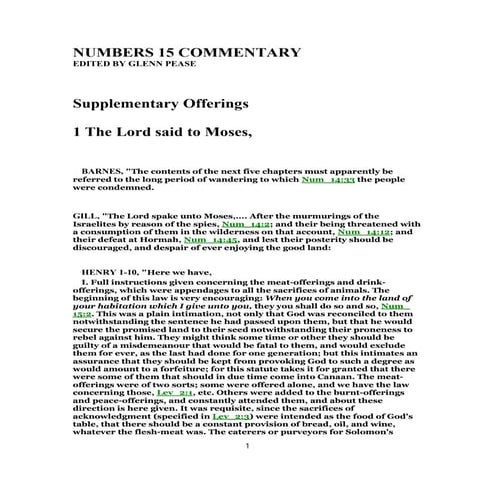 Numbers 15 commentary | PDF
