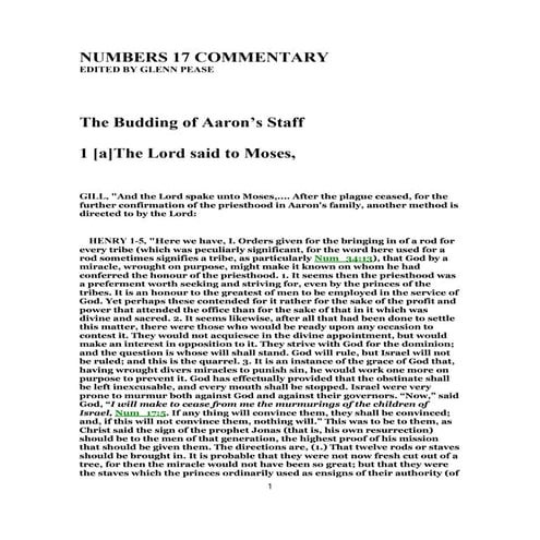 Numbers 17 commentary | PDF | Christianity | Religion & Spirituality
